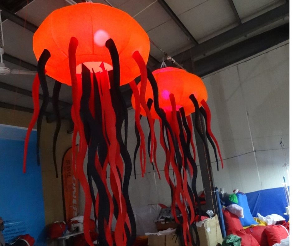 X2 Halloween LED Jellyfish Decorations, Inflatable Party Props, Party ...