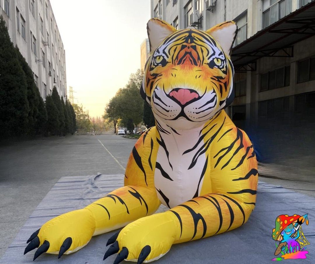 Huge Inflatable Tiger Decoration, Safari Party Prop, African Tiger ...