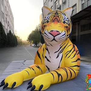 Huge Inflatable Tiger Decoration, Safari Party Prop, African Tiger ...