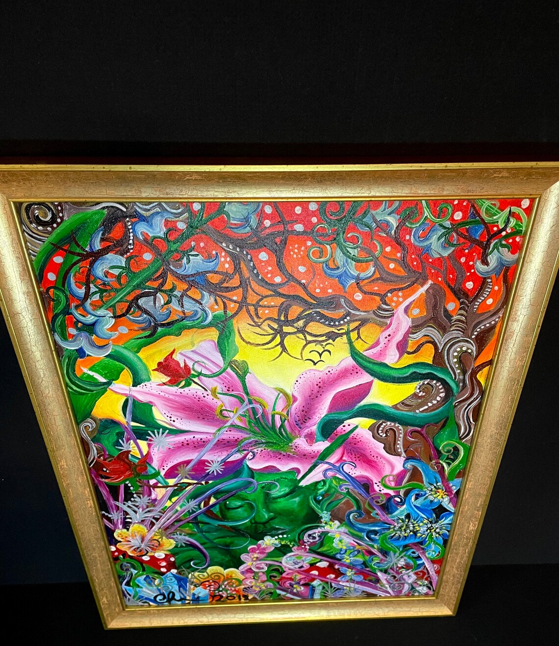 Gold Frame Painting/ Mystical Wall Art Goddess Painting | Etsy