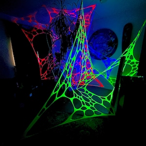 UV Green Event Decor, Trippy Ceiling Canopy, Psychedelic Wall Hanging ...