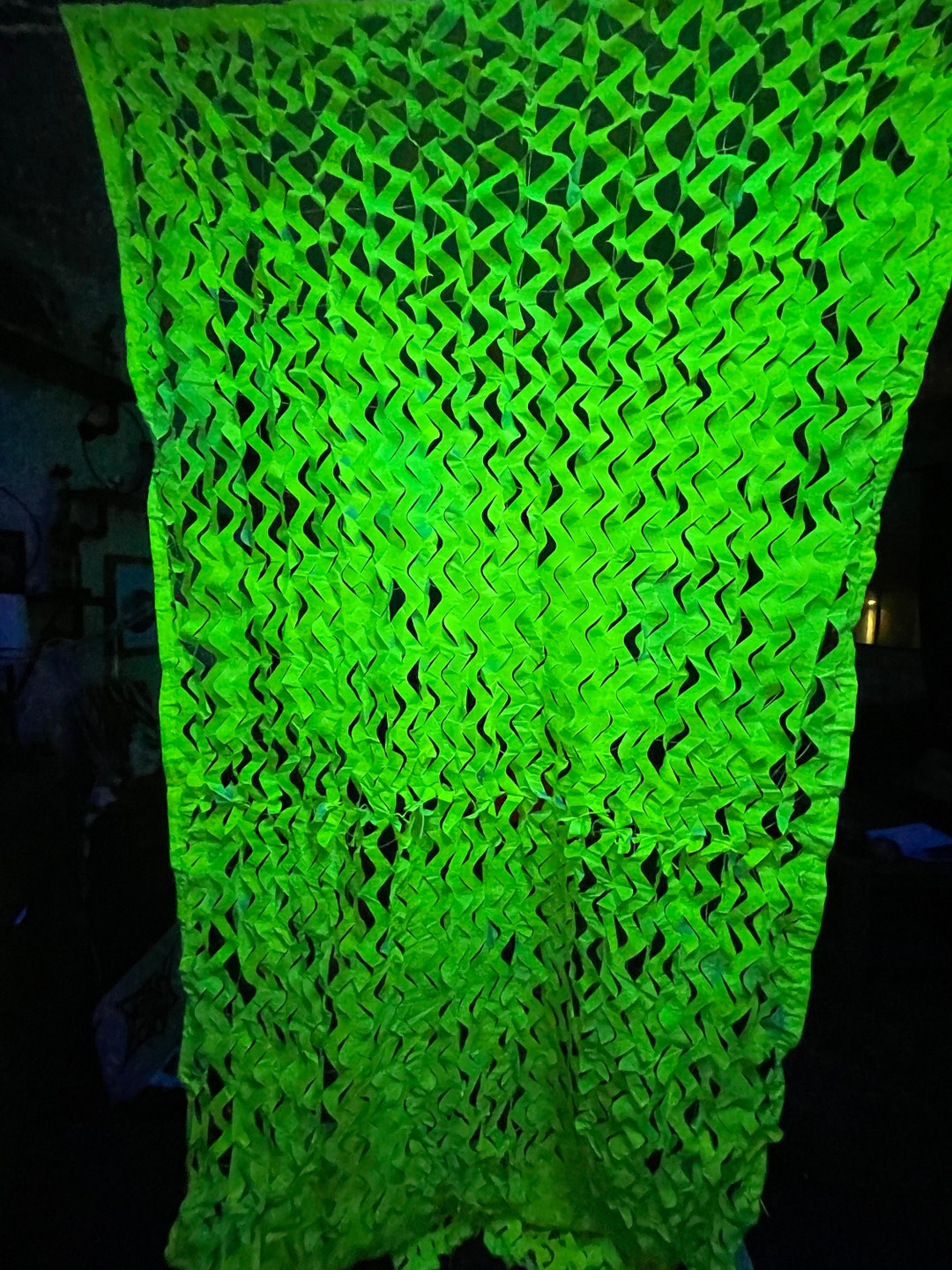 UV Yellow (glows Green) Jungle Mesh, UV Netting, Blacklight Decorations ...