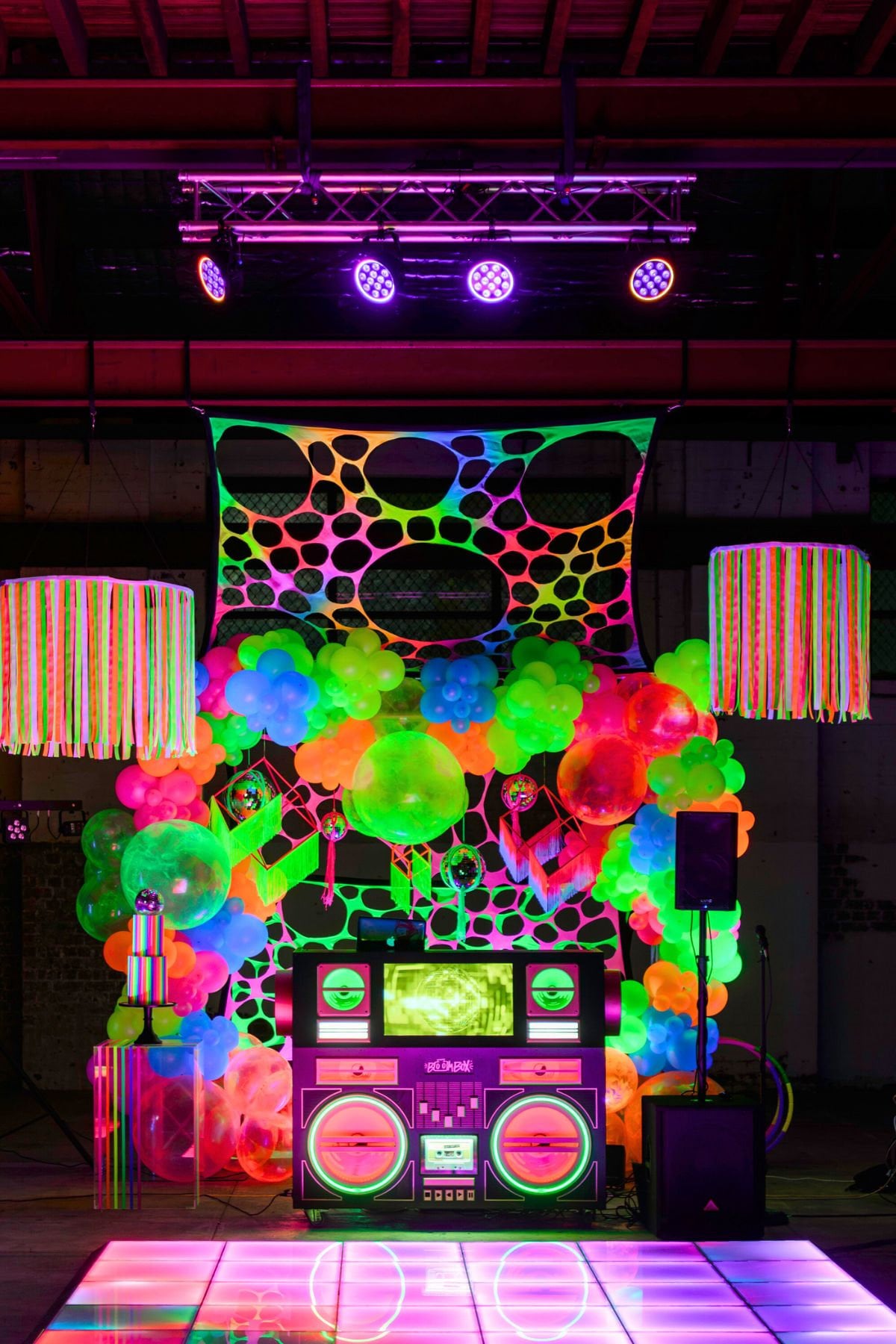 UV Rainbow Event Decor, Psychedelic Decor, Trippy Wall Hanging, Black ...