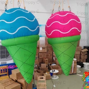 Custom Colour Inflatable Icecream Cones, Candy Props, Whimsical Candy ...