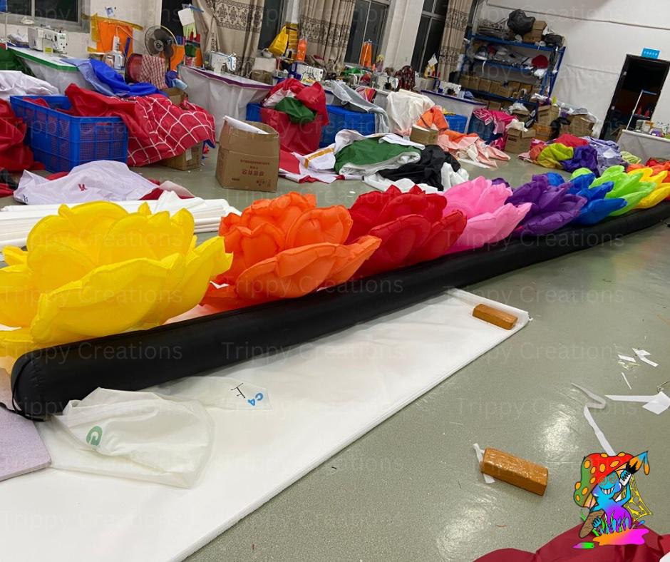 Botanical Rainbow Event Decorations, Giant Inflatable Daisy Chain ...