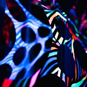 UV Zebra Print Ceiling and Wall Canopy, UV Decor, Black Light Tapestry ...
