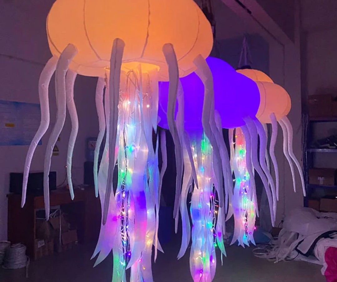 Large LED Inflatable Jellyfish Decoration, Halloween Decoration, Spooky ...