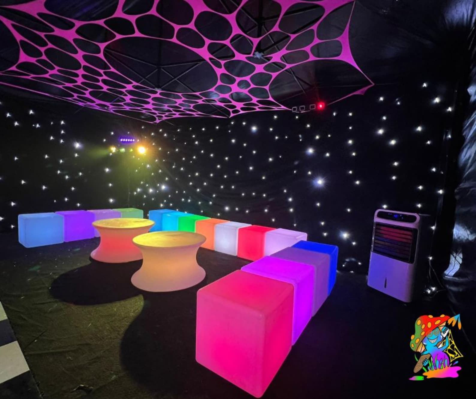 UV Pink/red Blacklight Stretch Decoration, Ceiling and Wall Canopy ...