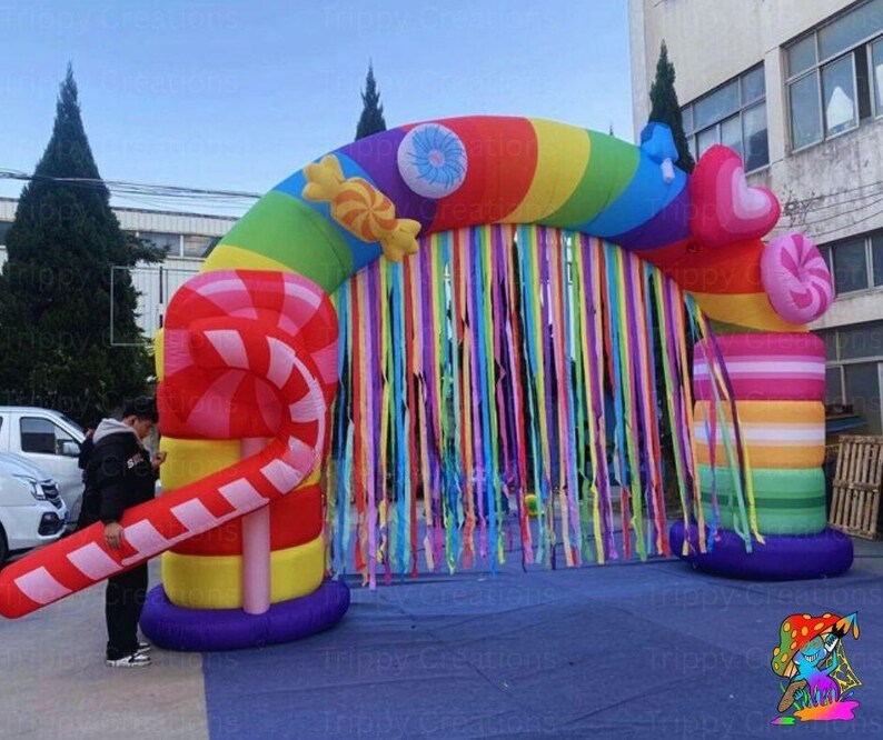 Alice in Wonderland Style Candy Arch Way, Inflatable Candy Backdrop ...