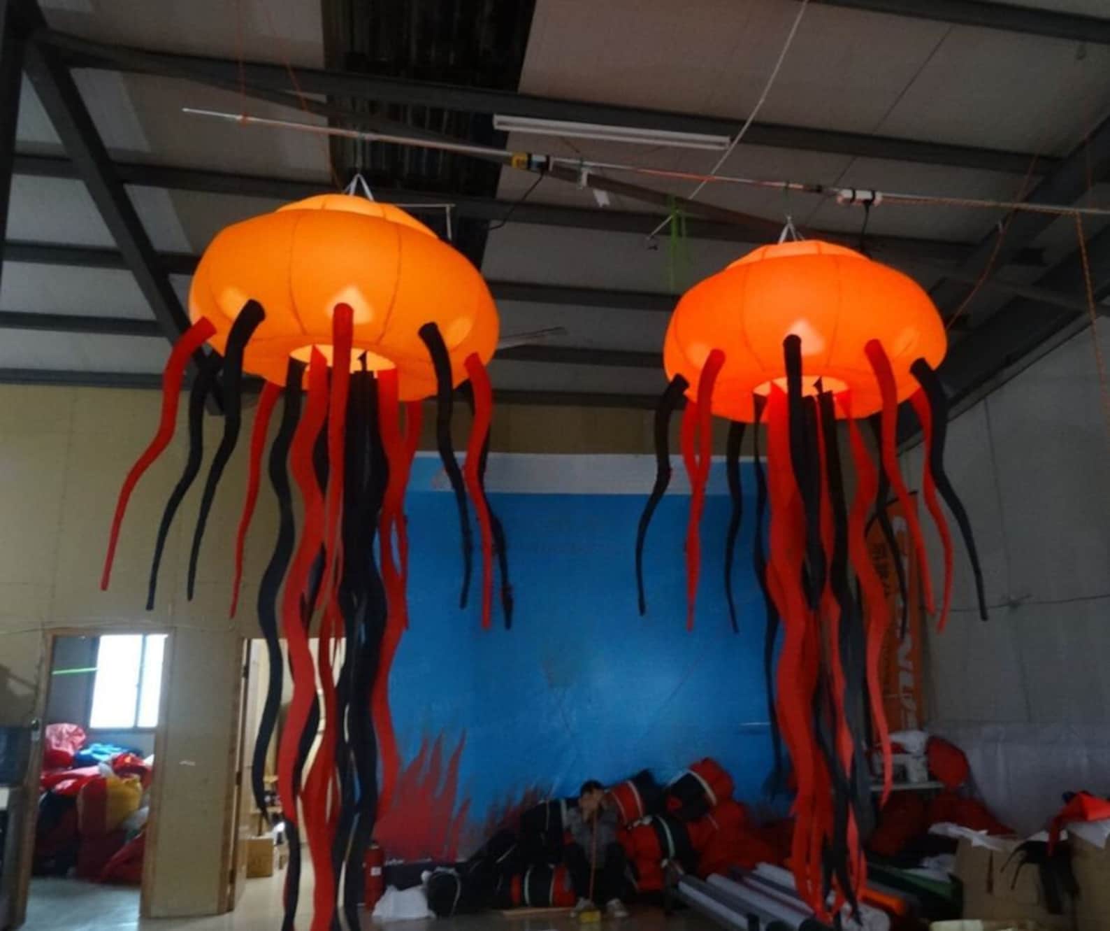 X2 Halloween LED Jellyfish Decorations, Inflatable Party Props, Party ...