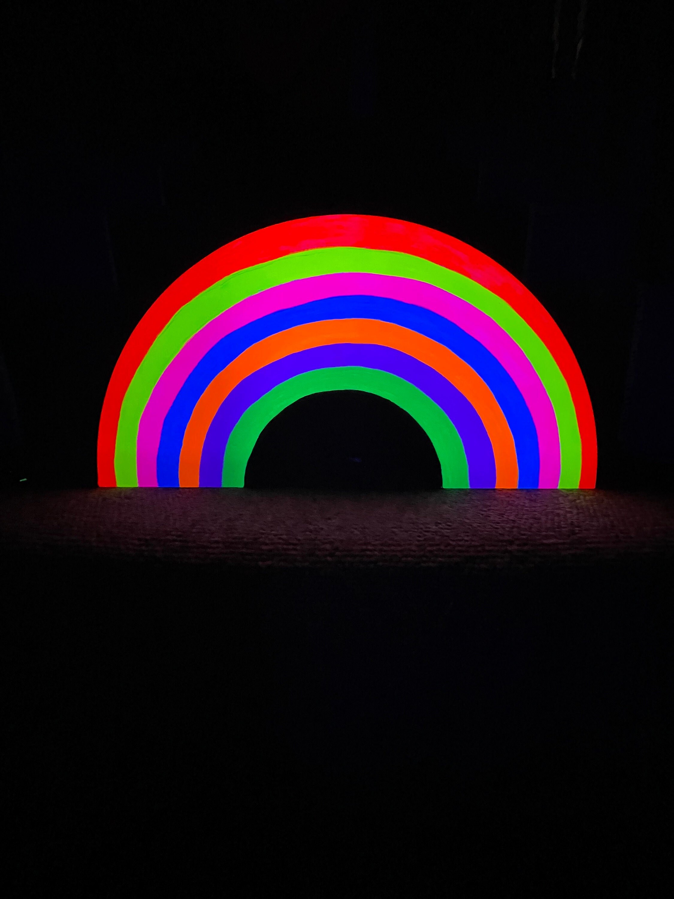 Rainbow Painting, UV Decor, Rainbow Decor, Neon Wall Art, Trippy Art ...