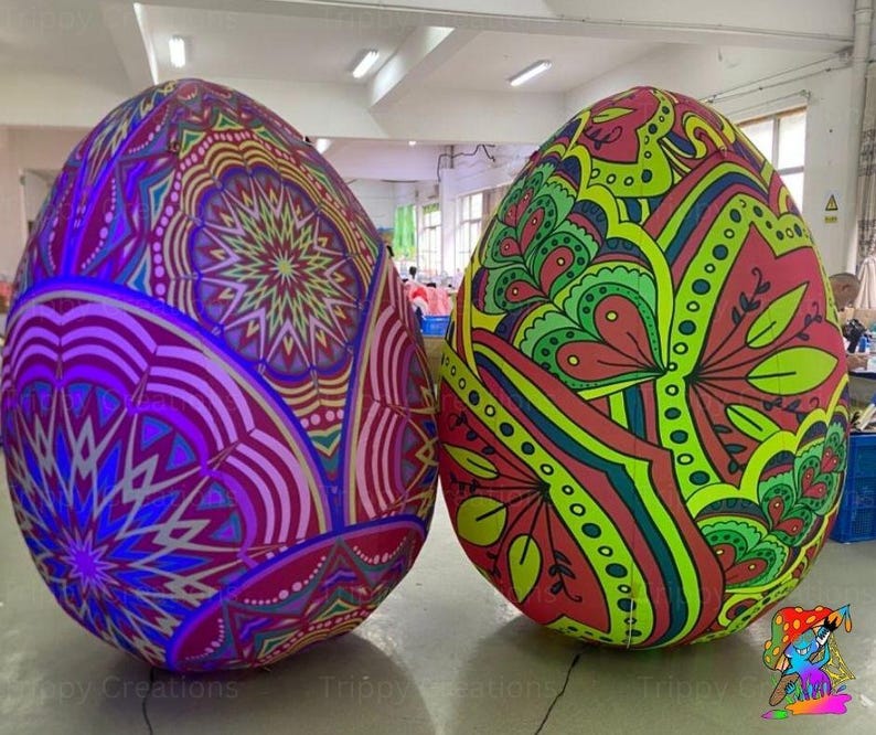 Giant LED Inflatable Egg Shape Decorations, Mandala Easter Eggs, Event ...