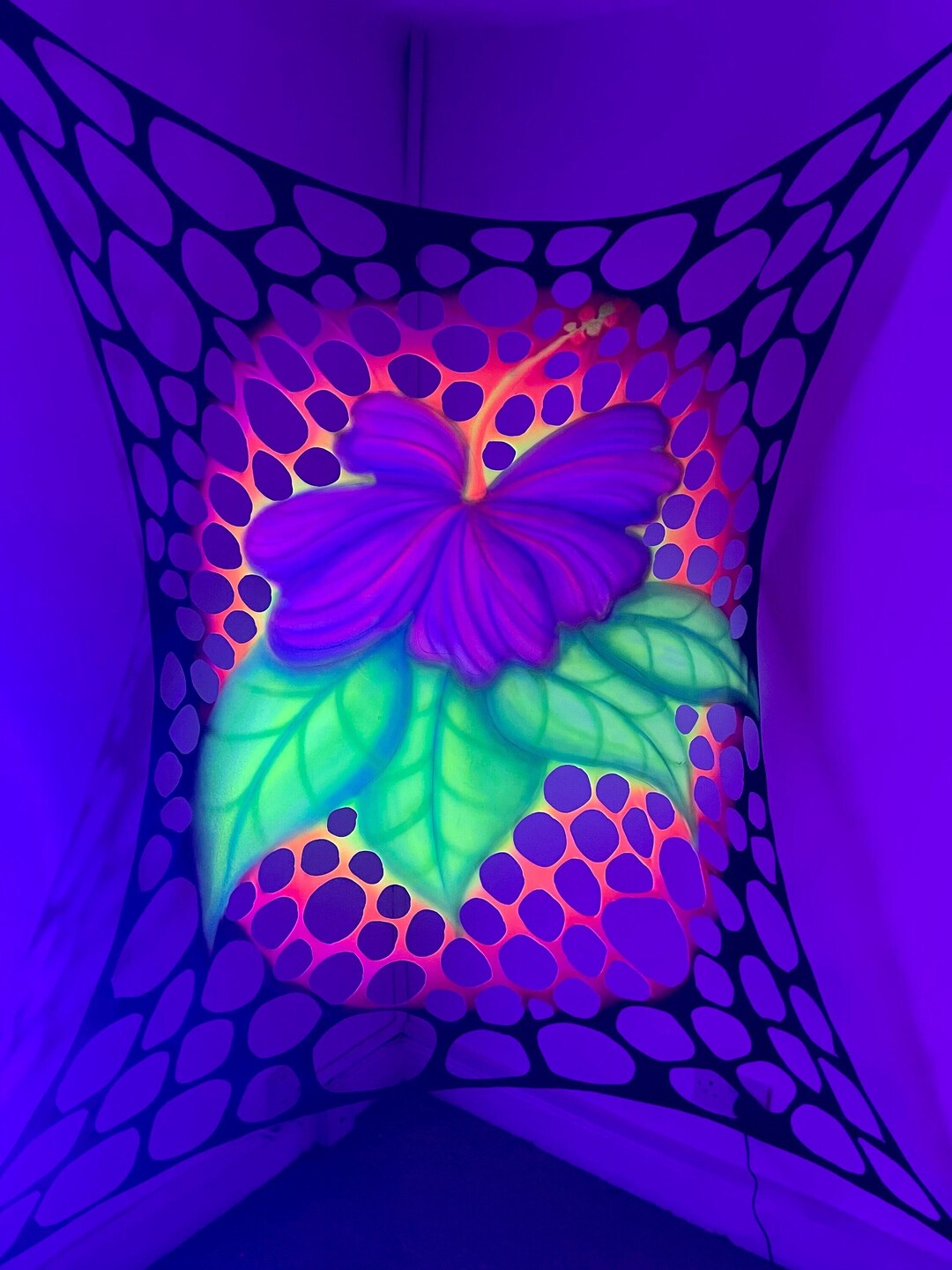 Made to Order UV Decor, UV Wall Hanging, Psychedelic Decorations, Lotus ...