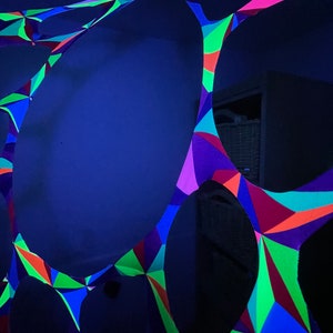 UV Geometric Ceiling Canopy, Stretch Decor,uv Decor, Black Light ...