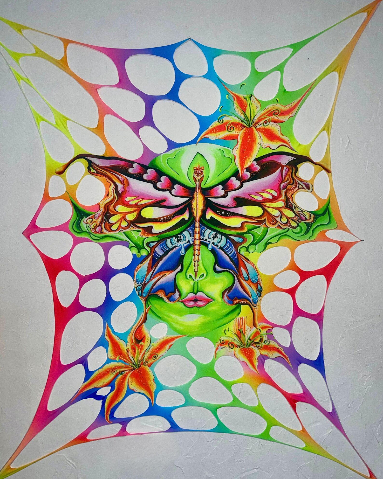 Psychedelic UV Decor, Psy Fairy Wall Art, Magical UV Pixie, Psy Stage ...