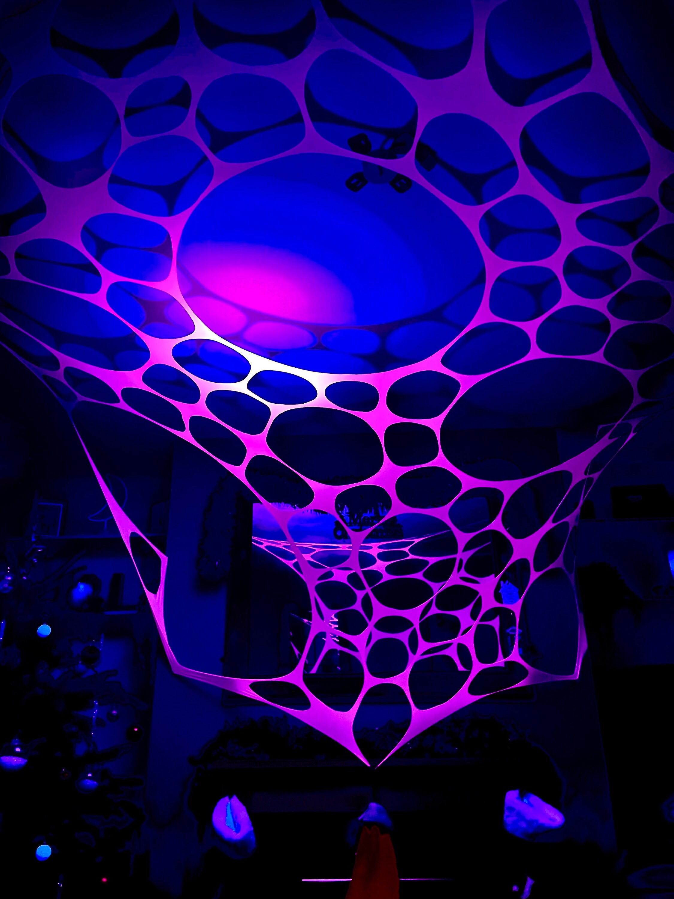 UV Pink/red Blacklight Stretch Decoration, Ceiling and Wall Canopy ...