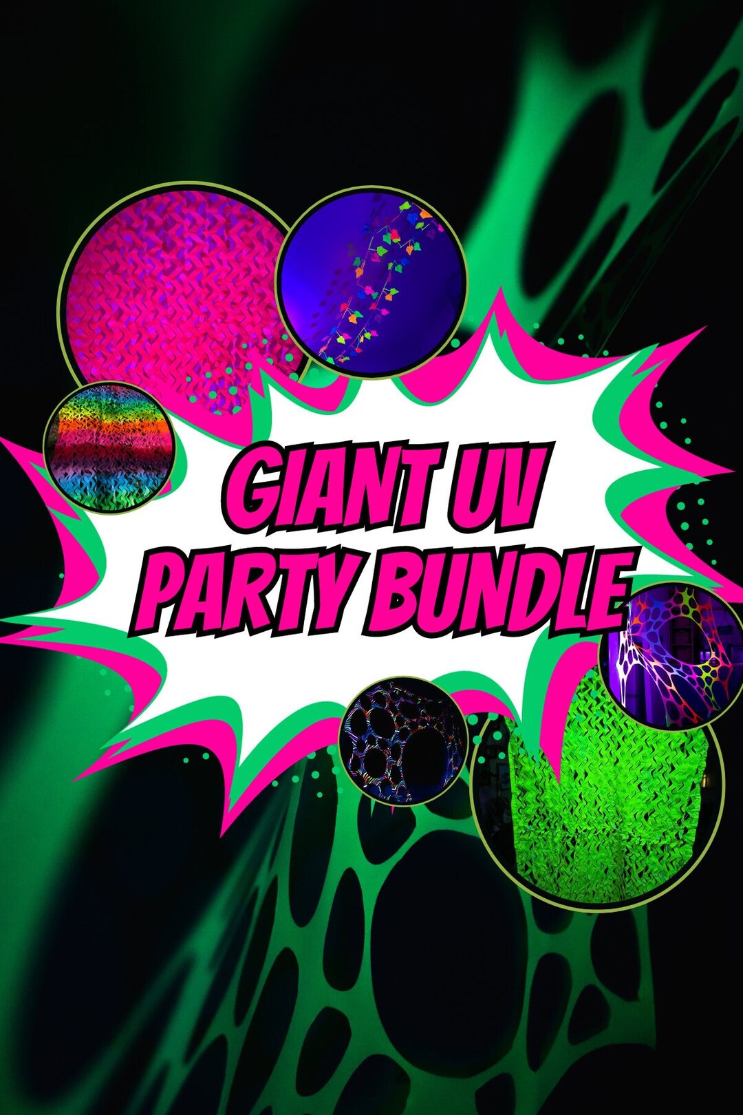 UV Giant Rainbow Party Bundle Set, Discount Decor Pack, UV Decor, Party ...