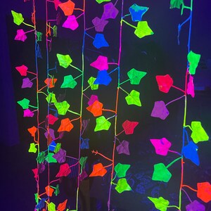 Pack of 2 UV Rainbow Fake Ivy Decorations, Fake Ivy Garland, Funky Home ...