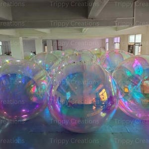 Pack of 4 Inflatable Iridescent Decorative Balls, Indoor & Outdoor ...