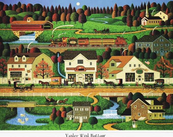 American Folk Art Naive Wall Art for Country Home Decor "yankee Wink ...