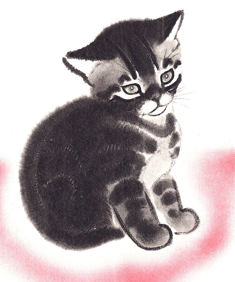 Vintage Cat Art Gift for Cat Lover or Kids Room Decor - Etsy