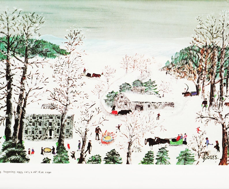 American Folk Art Vintage Rural Scene Grandma Moses Art - Etsy