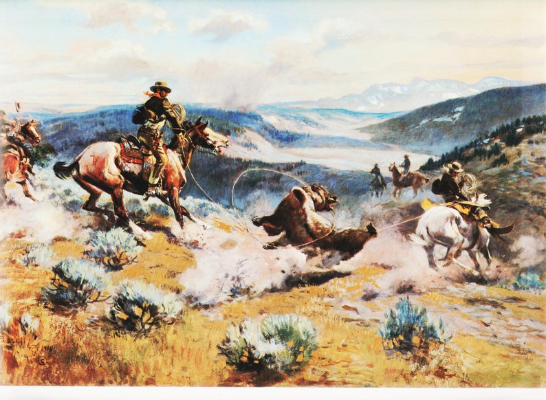 Cowboy Art Print Vintage Western Art of CM Russell Print - Etsy