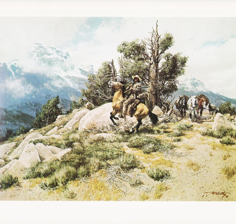 Western Cowboy Art American Old West Frontier Landscape - Etsy