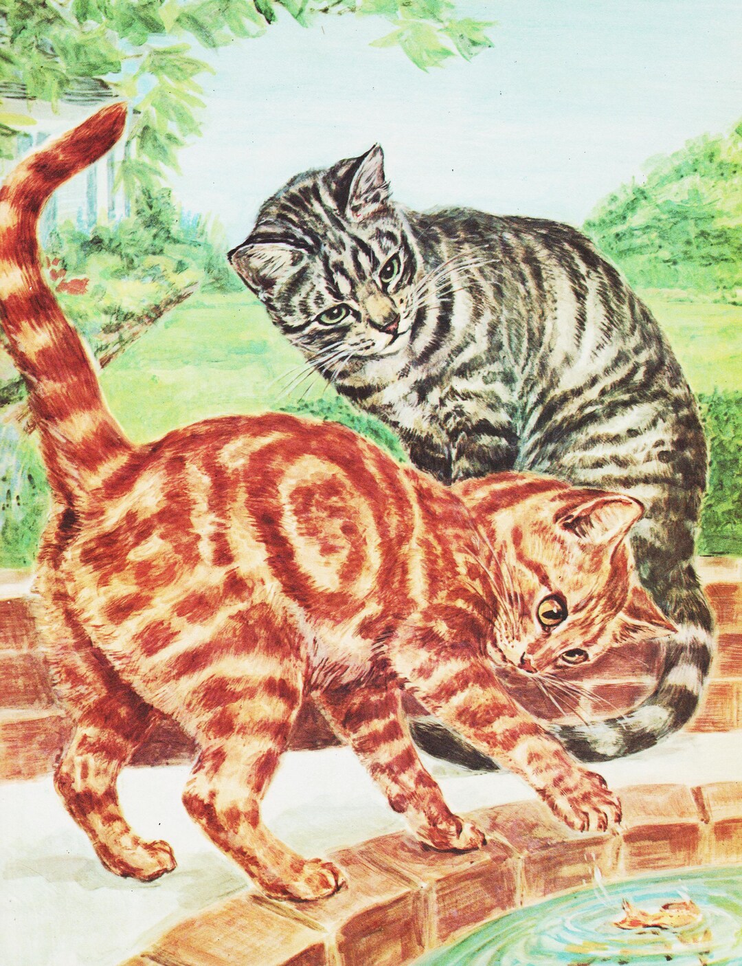 Tabby Cat Wall Art Vintage Cat Print for Baby Room Decor or Crazy Cat ...