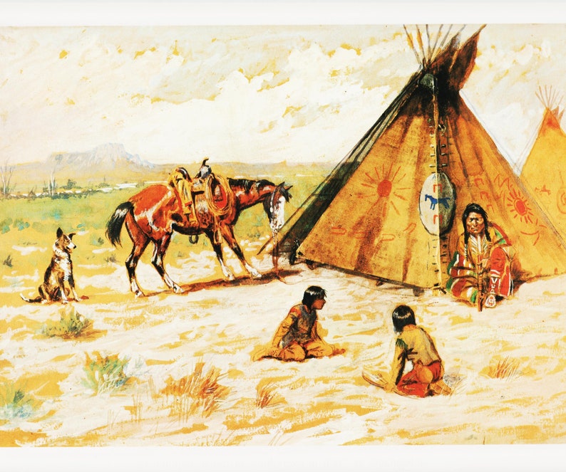 Old West Vintage Art American Landscape CM Russell Print - Etsy