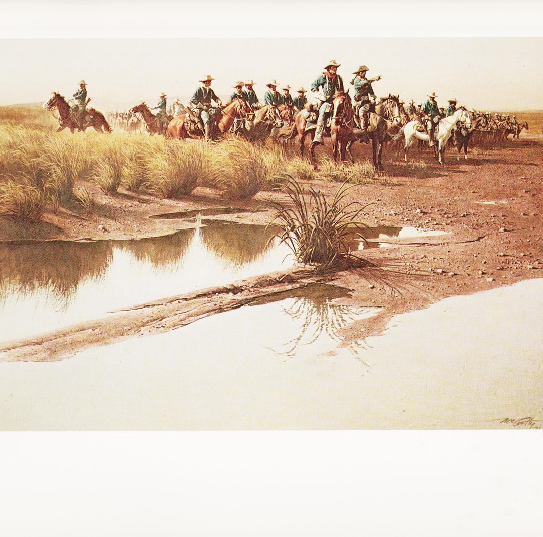 Western Cowboy Art American Frontier Cowboy Wall Art "before the Charge ...
