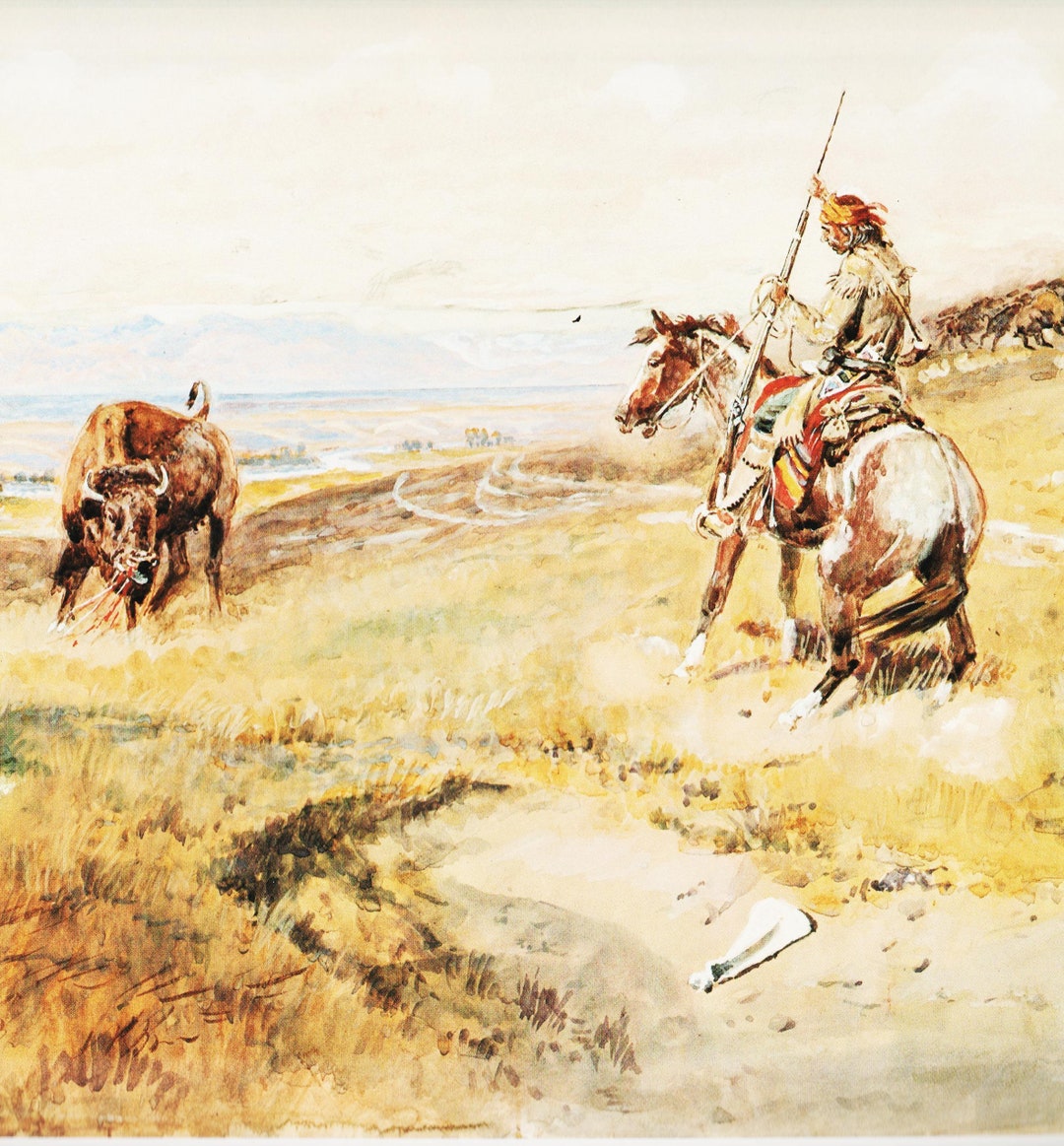 Charles M Russell Frontier Artwork for Vintage Western Art, Hunting ...