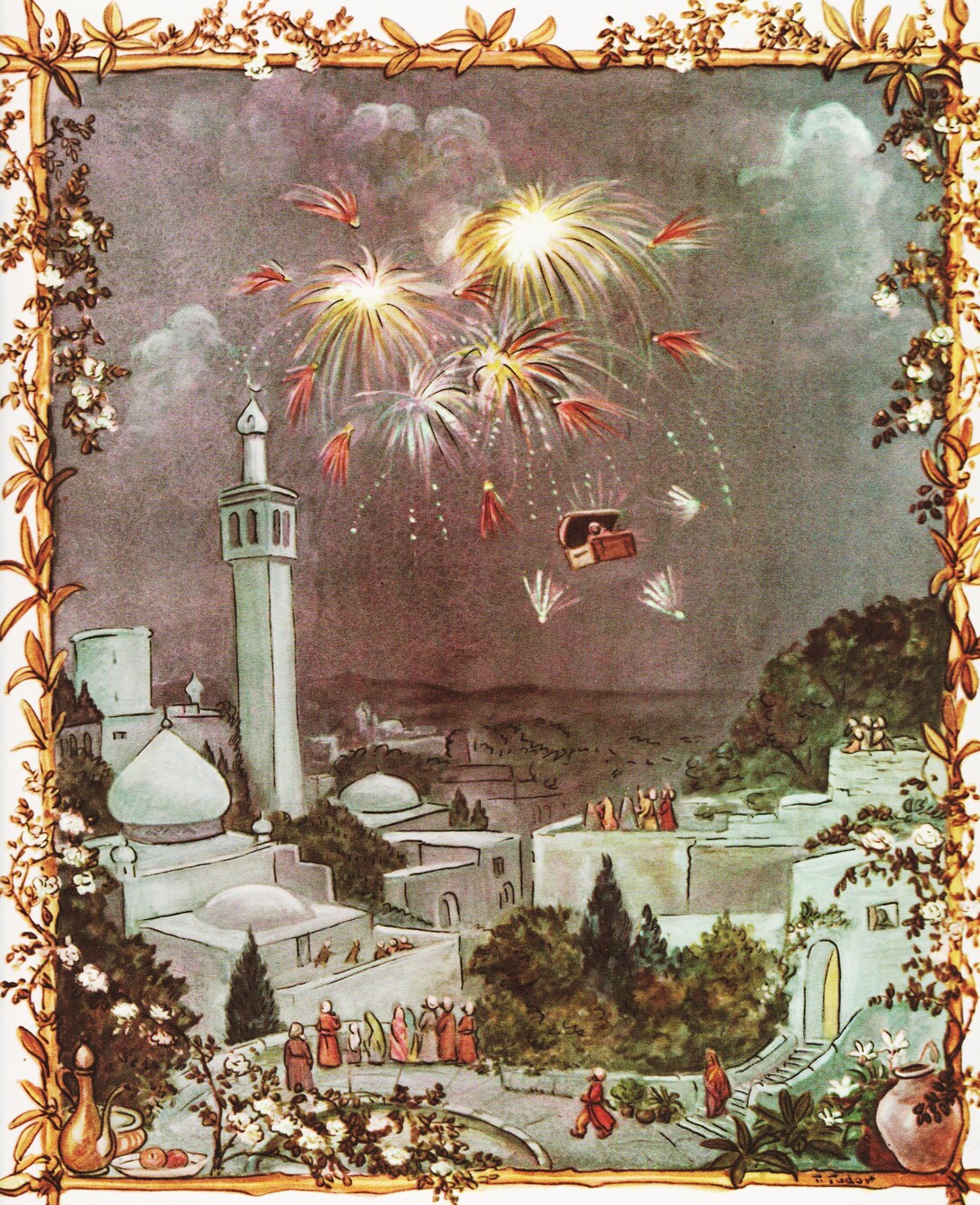 Folklore Wall Art Fairy Tale Print for Kids Room Decor "flying Trunk ...