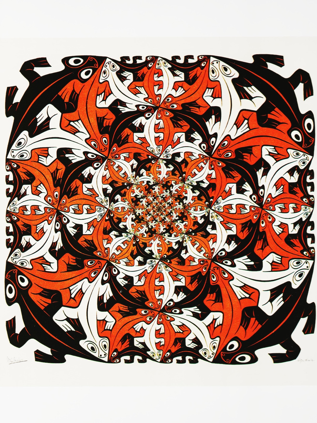 MC Escher Drawing Fantasy Illustration for Optical Illusion Art ...