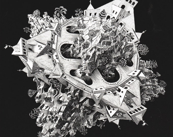 Escher Art Print MC Escher Relativity Drawing double - Etsy