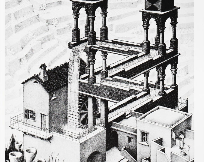 Escher Art Print MC Escher Relativity Drawing Modern Wall Art Optical ...