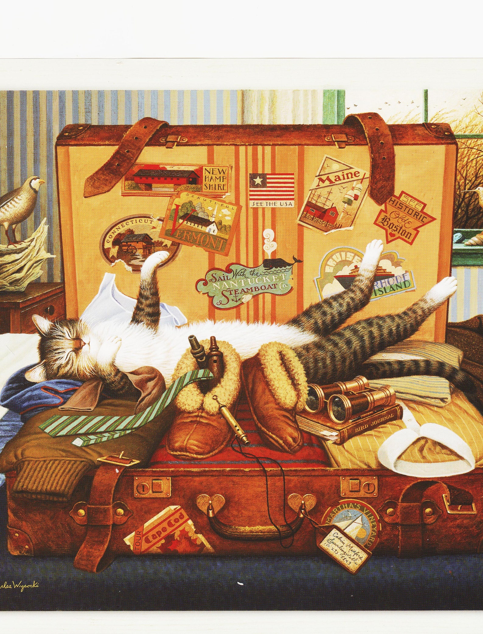 Primitive Cat Print Vintage Folk Art Cat Picture cat in - Etsy