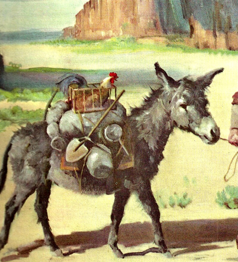 Equestrian Wall Art Vintage Horse Print Equine Portrait of “donkey” by ...