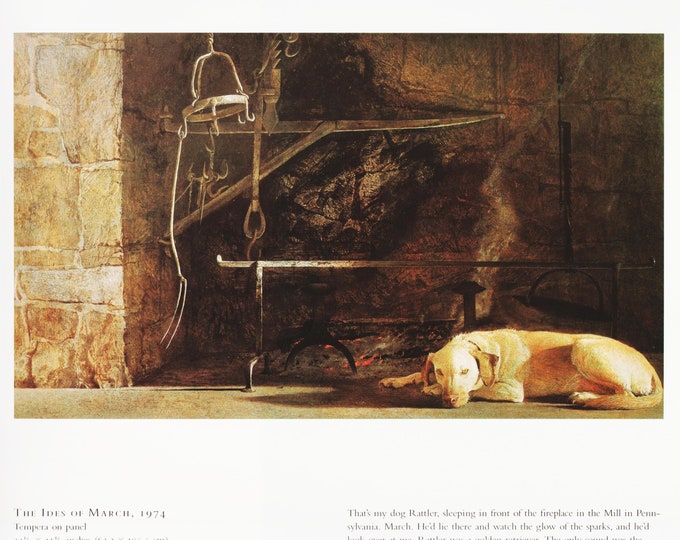 Vintage Wyeth Print Andrew Wyeth Art Dog Artwork ides of March ...