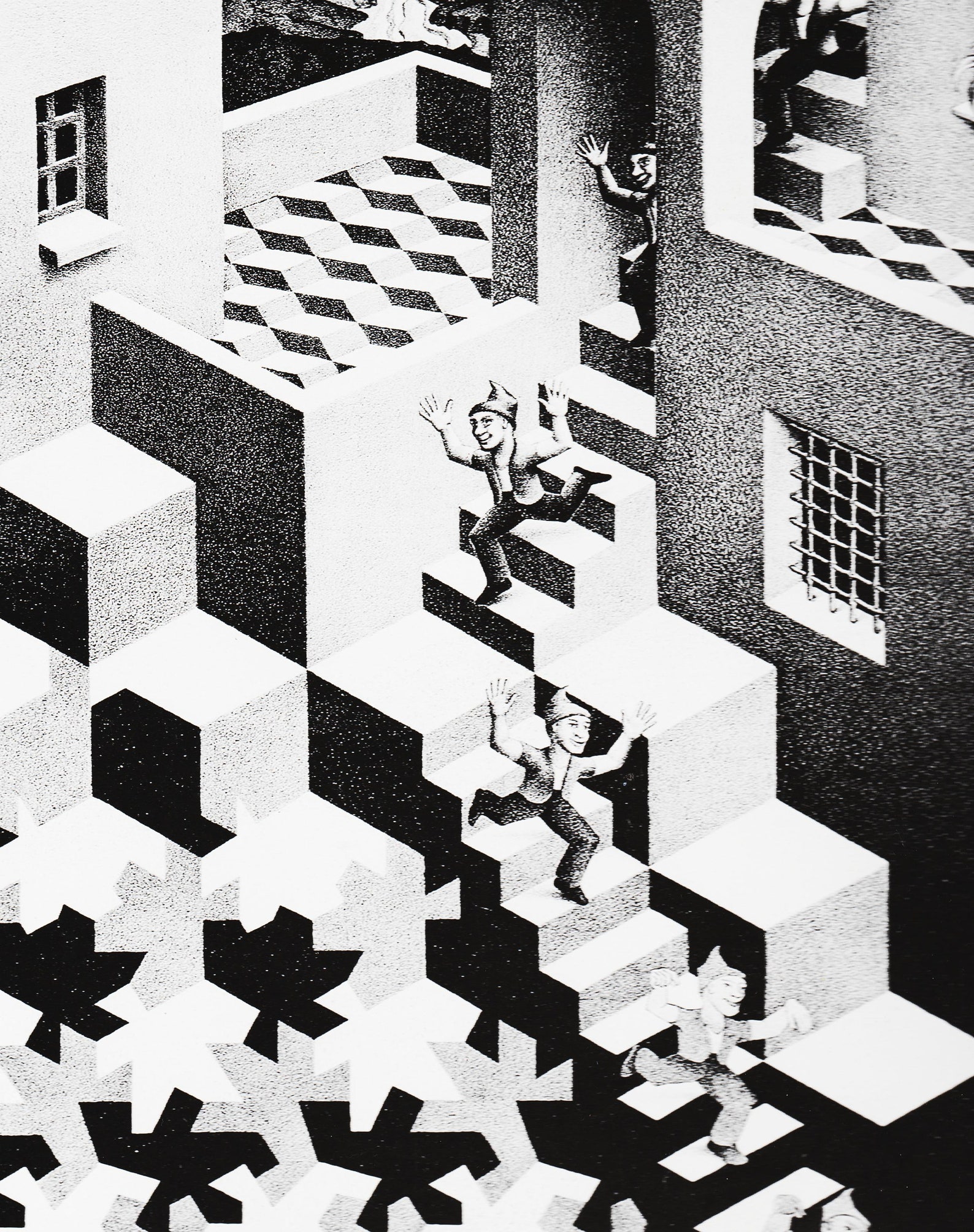 Escher Relativity Art Print Vintage MC Escher Drawing Optical Illusion ...