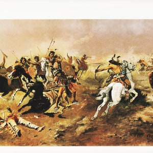 Indian Wall Art Of American Frontier Cm Russell Artwork Supremacy Sioux