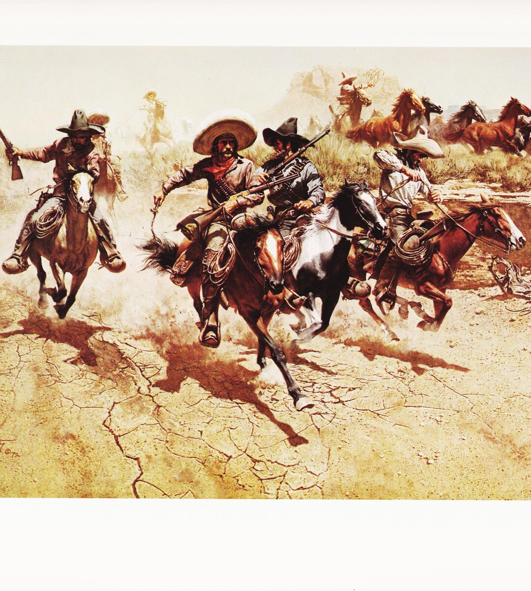 Frontier Wall Art Western Decor Bandits Art Print raiders Frank ...