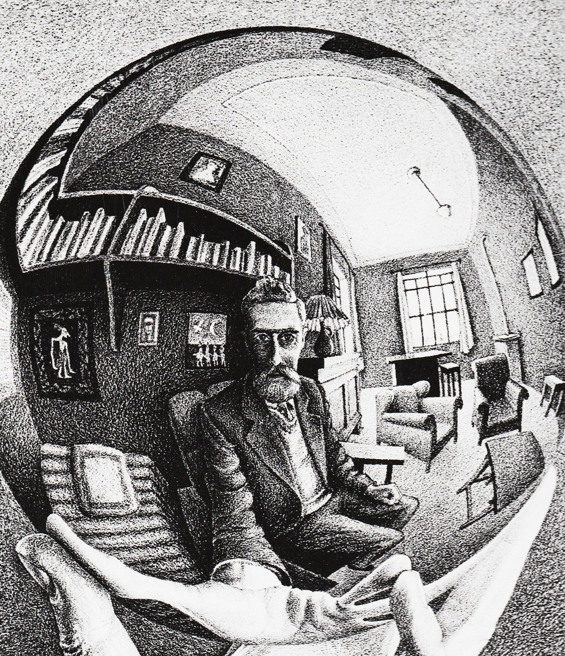 MC Escher Art Print Fantasy Illustration of Optical Illusion Escher ...