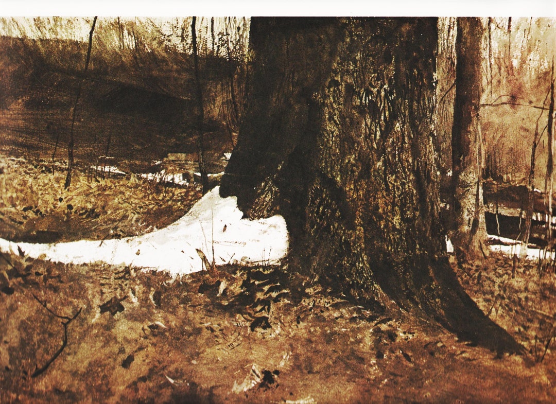 Wyeth Landscape Andrew Wyeth Print Farm Scene "snow Shoe" (12.5" X 16.5 ...