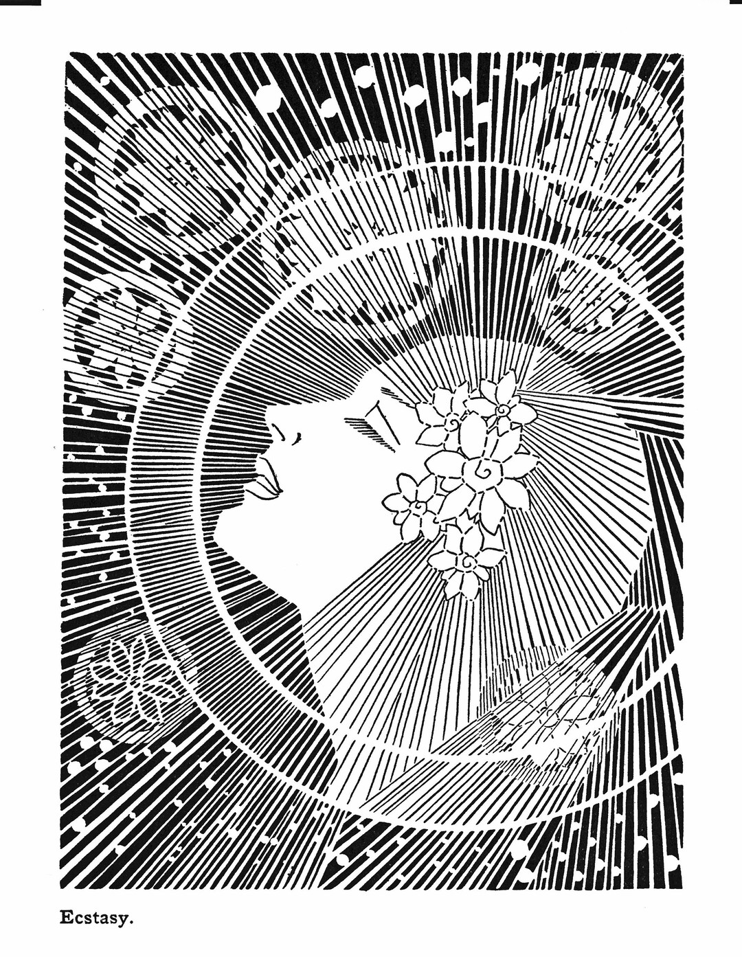 Blanding Illustration Art Deco Image Ethereal Art "ecstasy" Pen and Ink ...