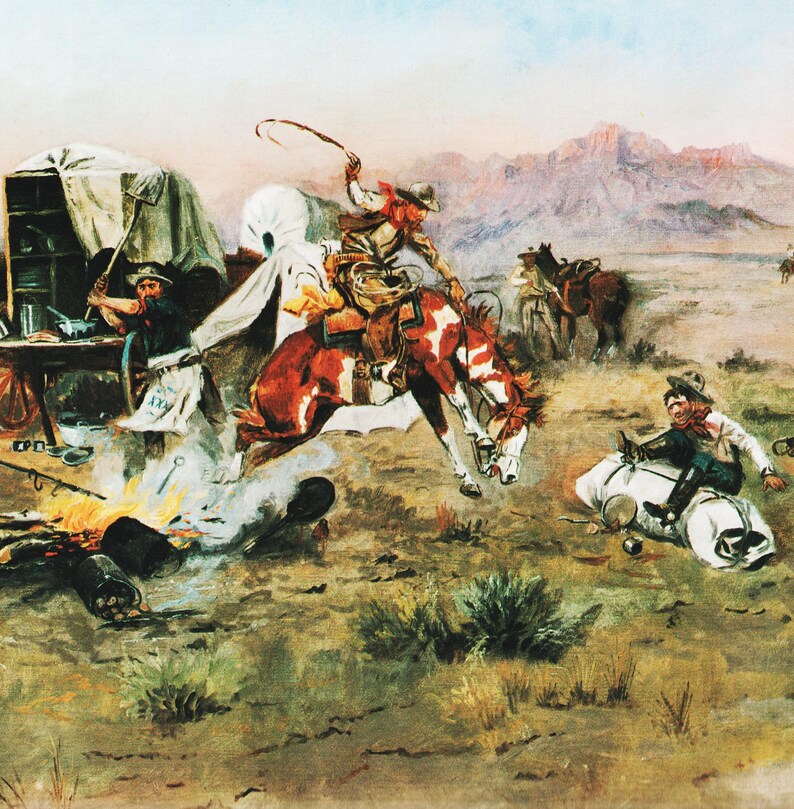 Cowboy Art Print Vintage Western Art of CM Russell Print - Etsy