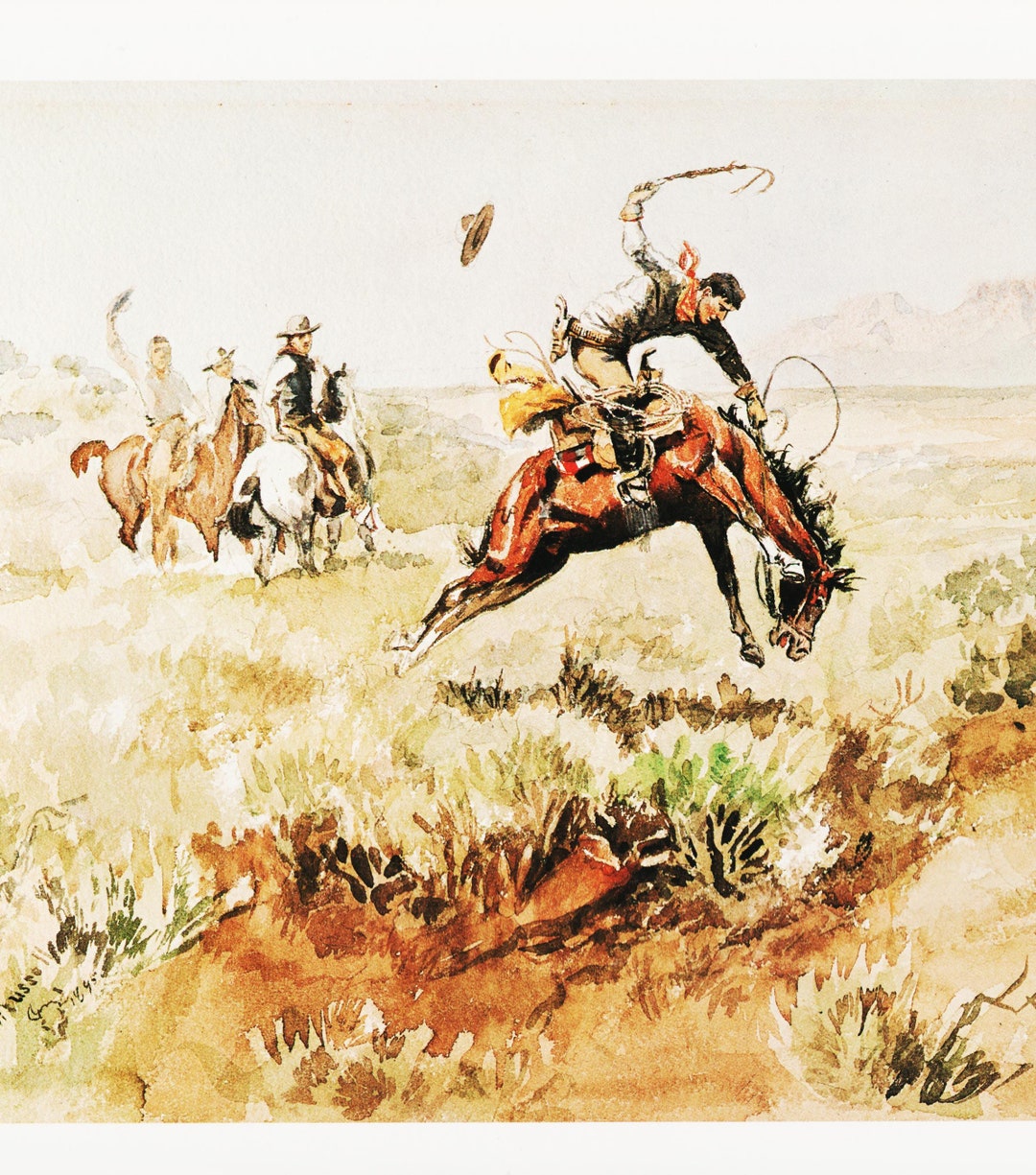 Cowboy Art Print Vintage Western Art of CM Russell Print - Etsy