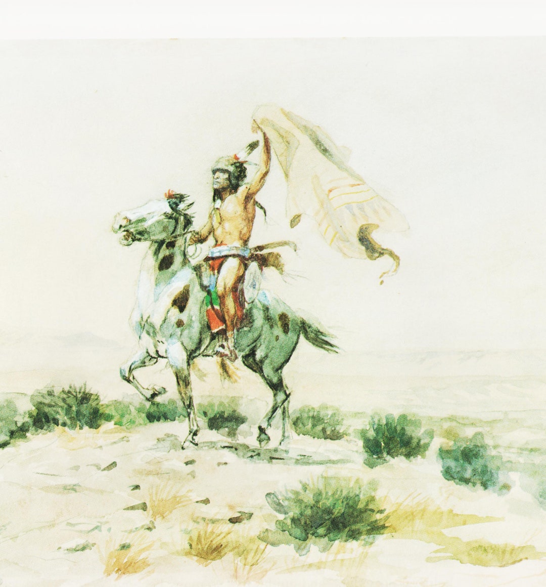 Indian Wall Art Old West Print of American Frontier "indian Signaling ...