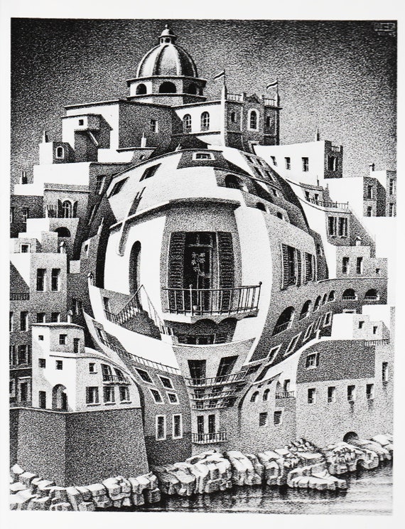 Mc Escher Optical M.C. Escher Magic Mirror Optical Illusion Poster