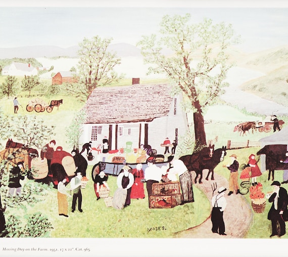 American Folk Art Vintage Rural Scene Grandma Moses Art - Etsy
